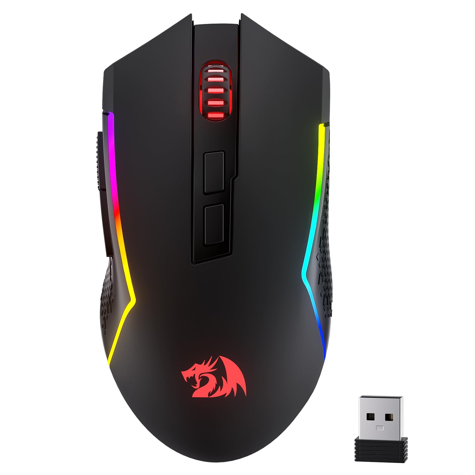 Redragon M693 LIT Wireless Gaming Mouse, 12800 DPI Mice w/ 3-Mode ...