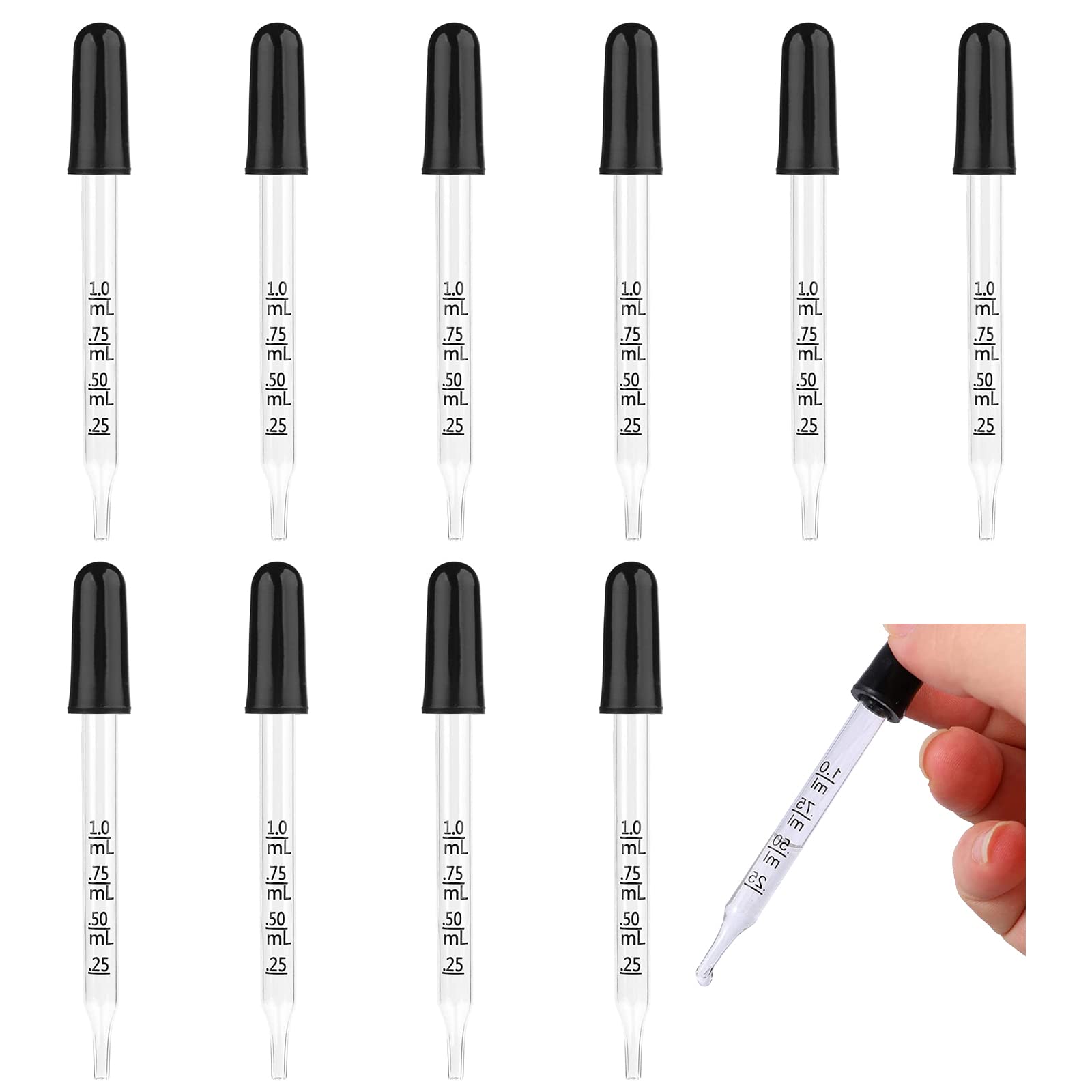 Mua Pipette, Glass, Set of 10, 0, 0.04 fl oz (1 ml), Eyedropper, Rubber ...