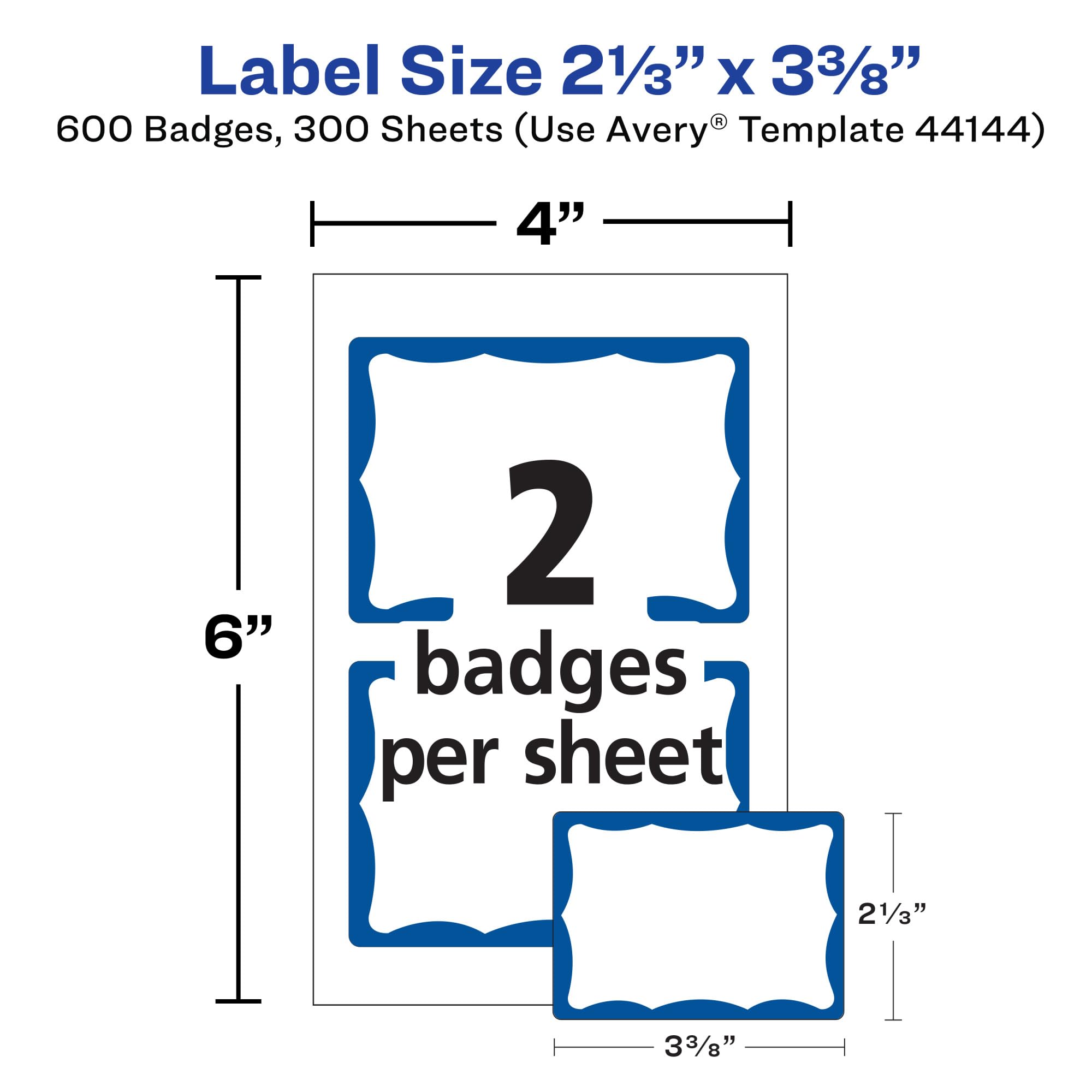 Mua Avery Customizable Name Tags, 2-1/3" x 3-3/8", White with Blue ...