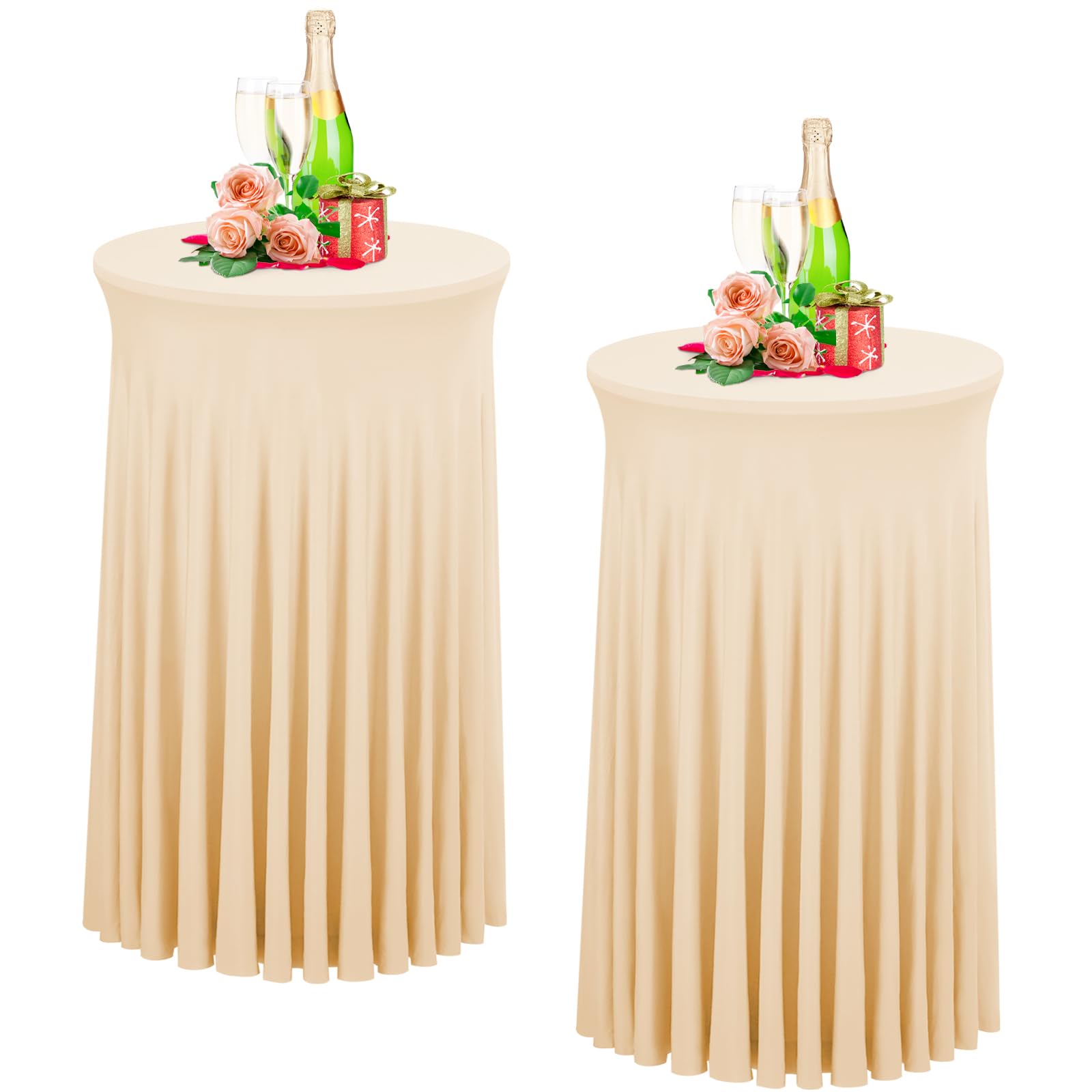 Babenest 24"x 43" Round Cocktail Table Skirt, 2 Pack Spandex Stretch ...