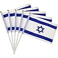 Amazon.com : 5 Pack Israel Mini Flag Bandera de Israeli Jewish Stick ...