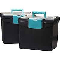 Amazon.com : Storex Portable File Box, with Lockable XL Supply Storage ...