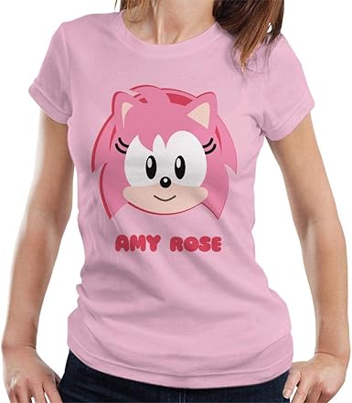 Sonic The Hedgehog Amy Rose Character Head Women's T-Shirt: Amazon.fr ...