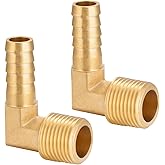 Amazon.com: Joywayus Brass Hose Fitting,90 Degree Elbow,3/8" Barb x 3/8" NPT Male Pipe Water ...