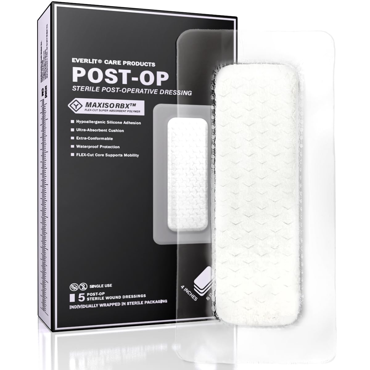 EVERLIT Post-OP Dressing | Sterile Waterproof Adhesive Dressing for ...