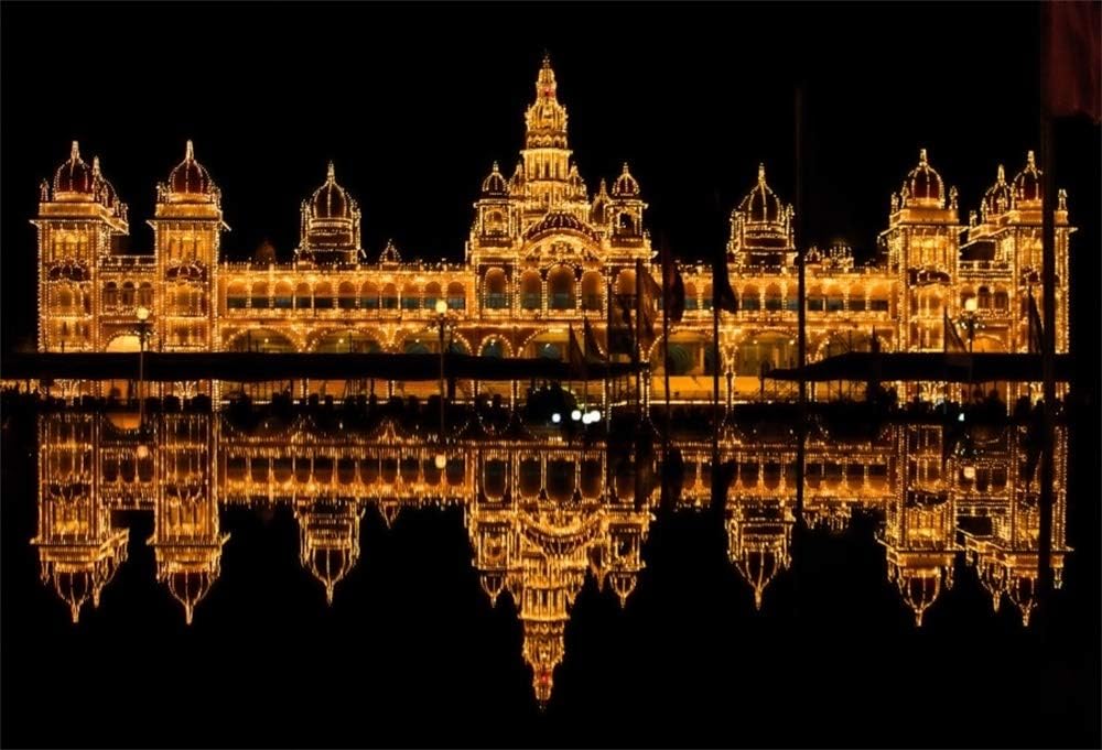 Amazon.com : AOFOTO 10x7ft Mysore Palace Night View Backdrop Karnataka ...