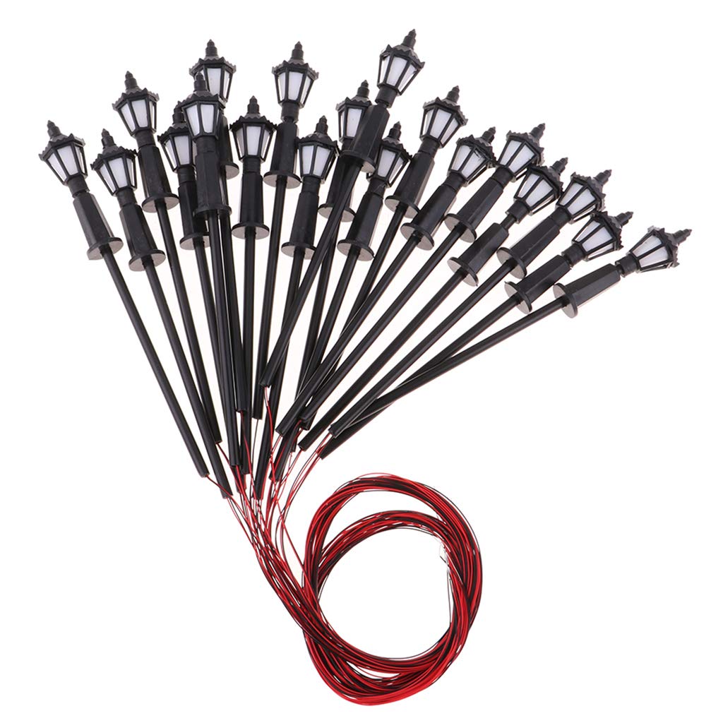 20/pack Model Railway Train Lamps Post Street Lights, Lighting LEDs for ...