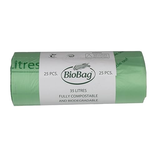 35/40 Litre x 50 Compostable Bags - Biobag Kitchen Food Waste Compost ...