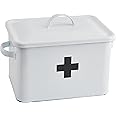Amazon.com: Enameled First Aid Box with Lid & Black Cross on Front ...