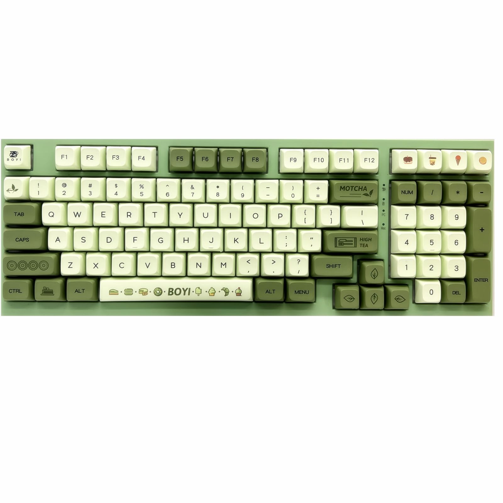 Mua BOYI Matcha Custom 124 Key PBT Dye-Sublimated Keycaps,XDA Profile ...