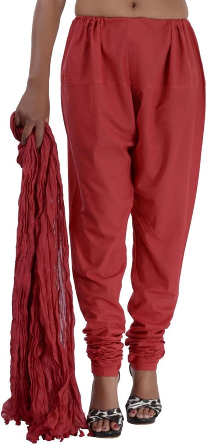 Nikita Women's Churidar Pant with Shawl (NAV-CPS_RUS-15_1, Rust, XX ...