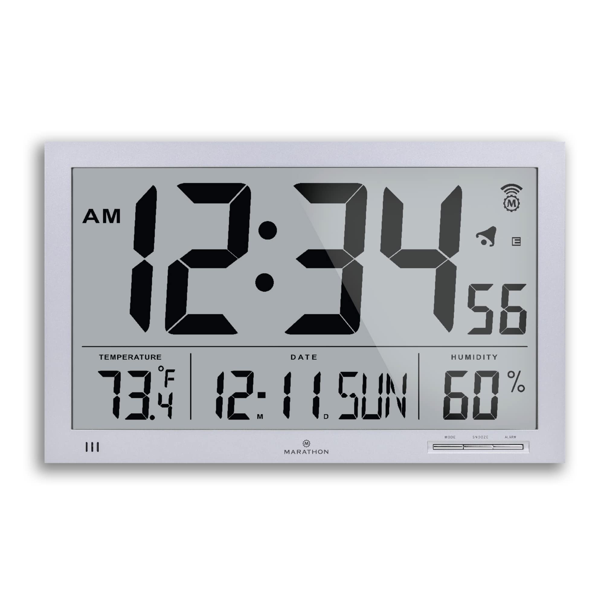 Mua Marathon Slim Jumbo Atomic Wall Clock, Silver - Large, 15-Inch ...