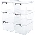 Amazon.com - Citylife 6 Packs 44.4 QT Plastic Storage Bins with Lids ...