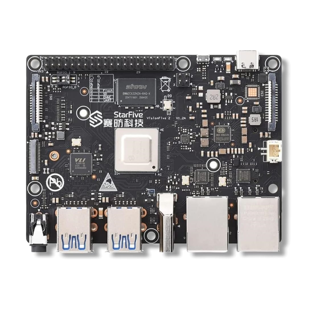 Mua VisionFive2 RISC-V Dual Gigabit Ports AI Single Board Computer Based on JH7110 SoC Quad-core ...