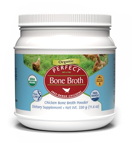Perfect Organic Chicken Bone Broth Powder | Free Range Low Sodium ...
