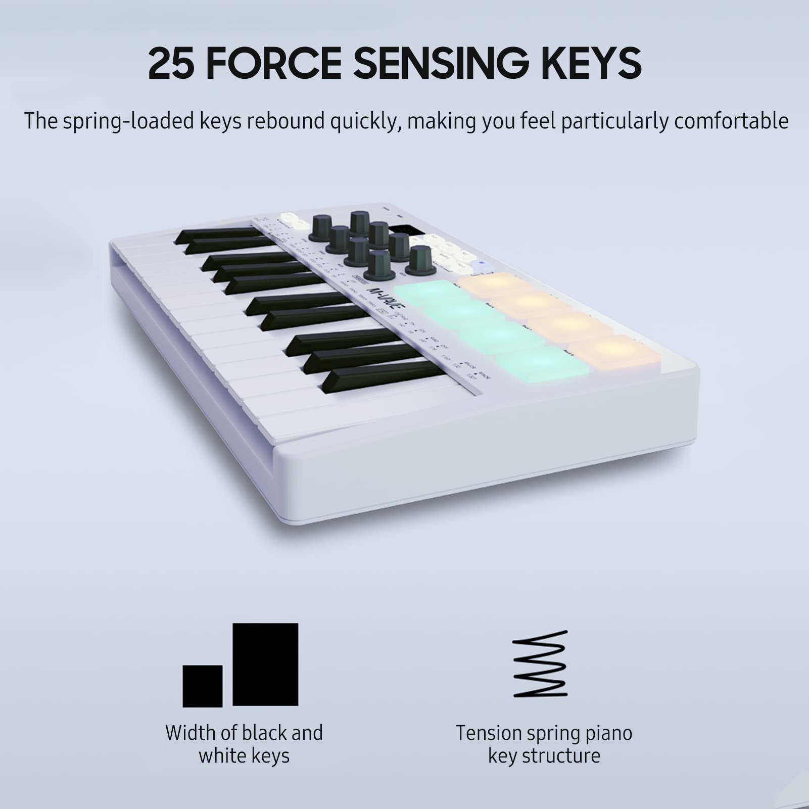 Mua Btuty 25 Keys MIDI Control Keyboard Mini Portable USB Keyboard MIDI ...
