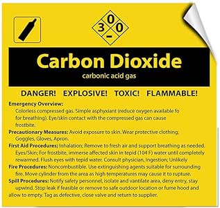 Amazon.com : Carbon Dioxide Hazard Hazard Labels Label Decal Sticker 8 ...