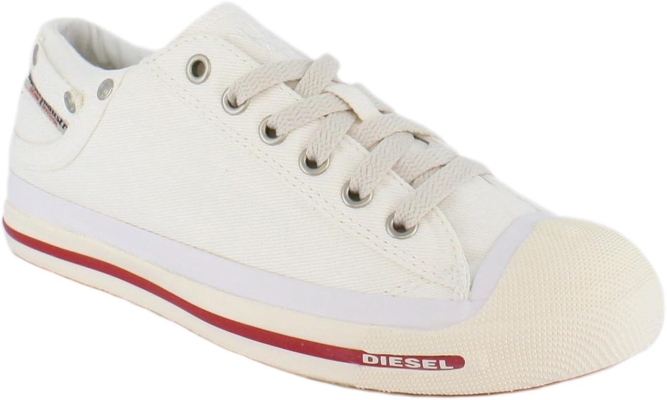 Diesel Exposure Low Toe Capped Canvas Trainers White 37: Amazon.co.uk ...
