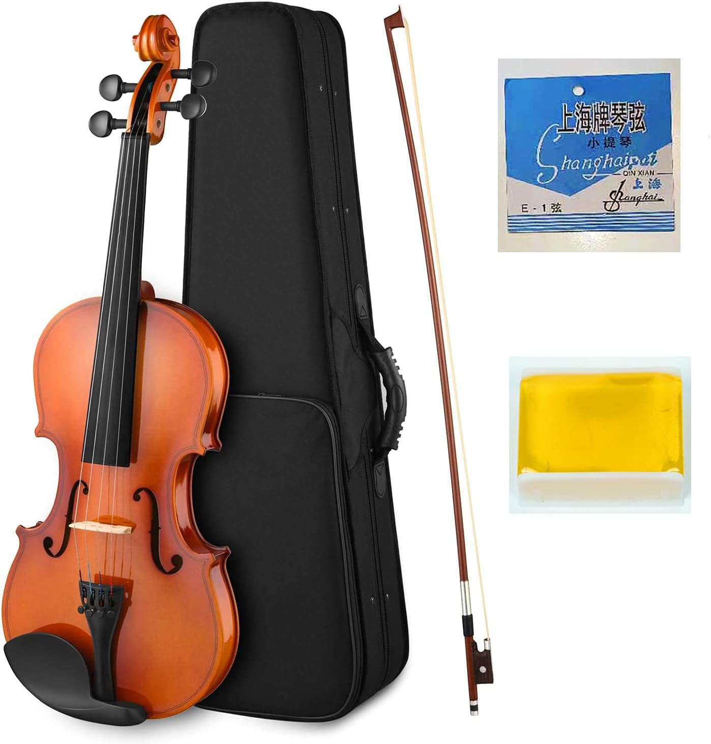 Mike Music 4/4 Violin Set Full Size Fiddle for Beginners Students with ...