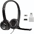 Amazon.com: Logitech Headset H390 Wired Headset with Mic for PC/Laptop ...