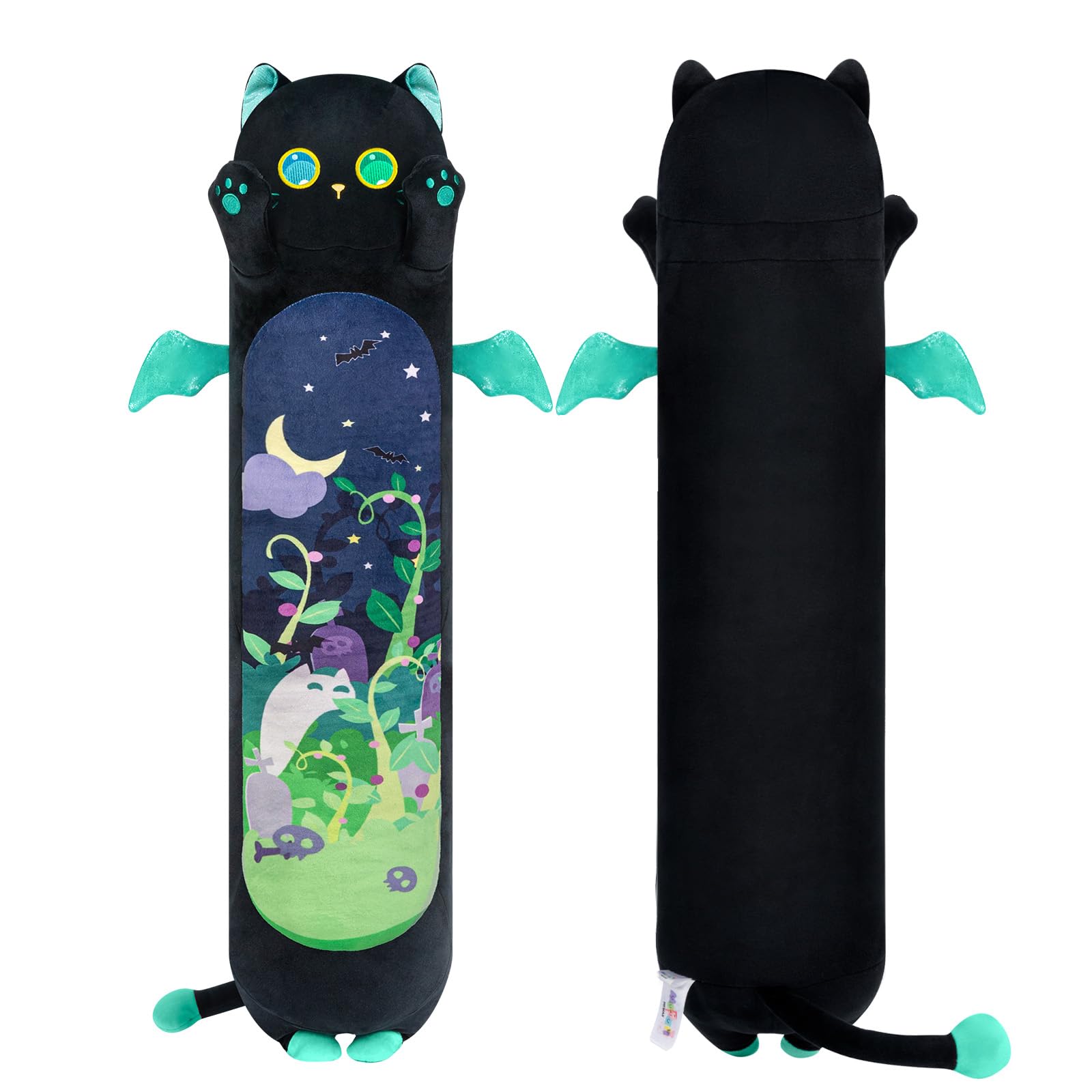 Mua Long Cat Plush Body Pillow, 20” Cute Black Cat Stuffed Animals ...