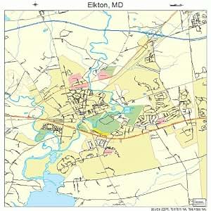 Amazon.com: Large Street & Road Map of Elkton, Maryland MD - Printed ...