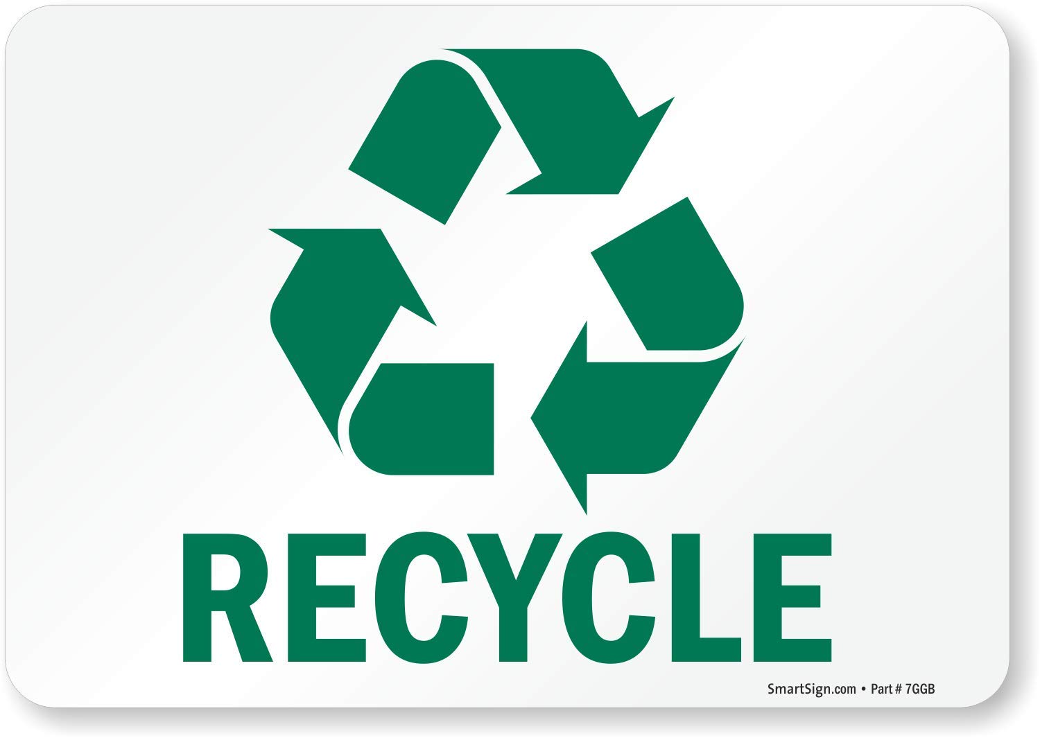 SmartSign "Recycle" Sign | 7" x 10" Magnetic: Industrial Warning Signs ...