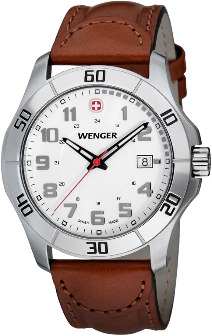 wenger Herren-Armbanduhr Analog Quarz Leder 70480: Amazon.de: Uhren