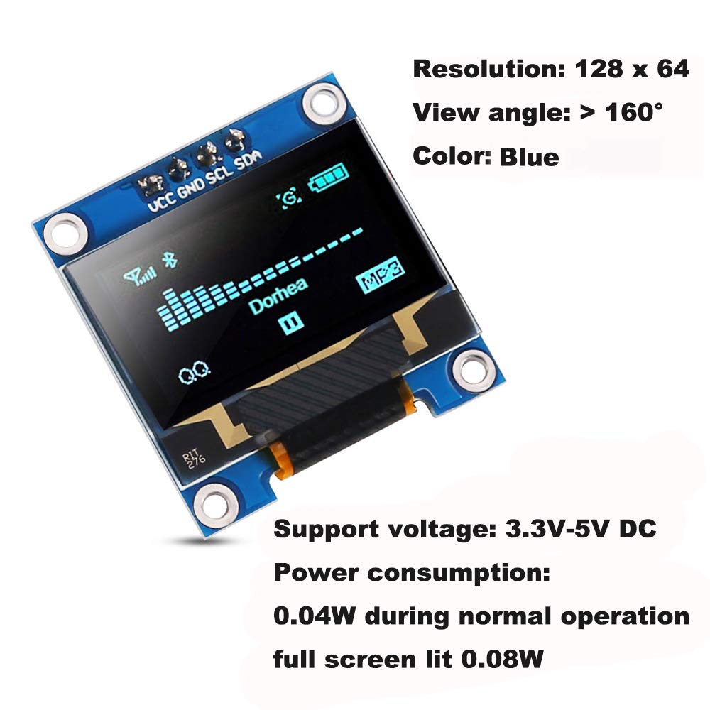 Mua 6PCS 0.96 OLED Display Module 128 x 64 I2C Display 0.96inch 12864 Blue OLED Module OLED ...