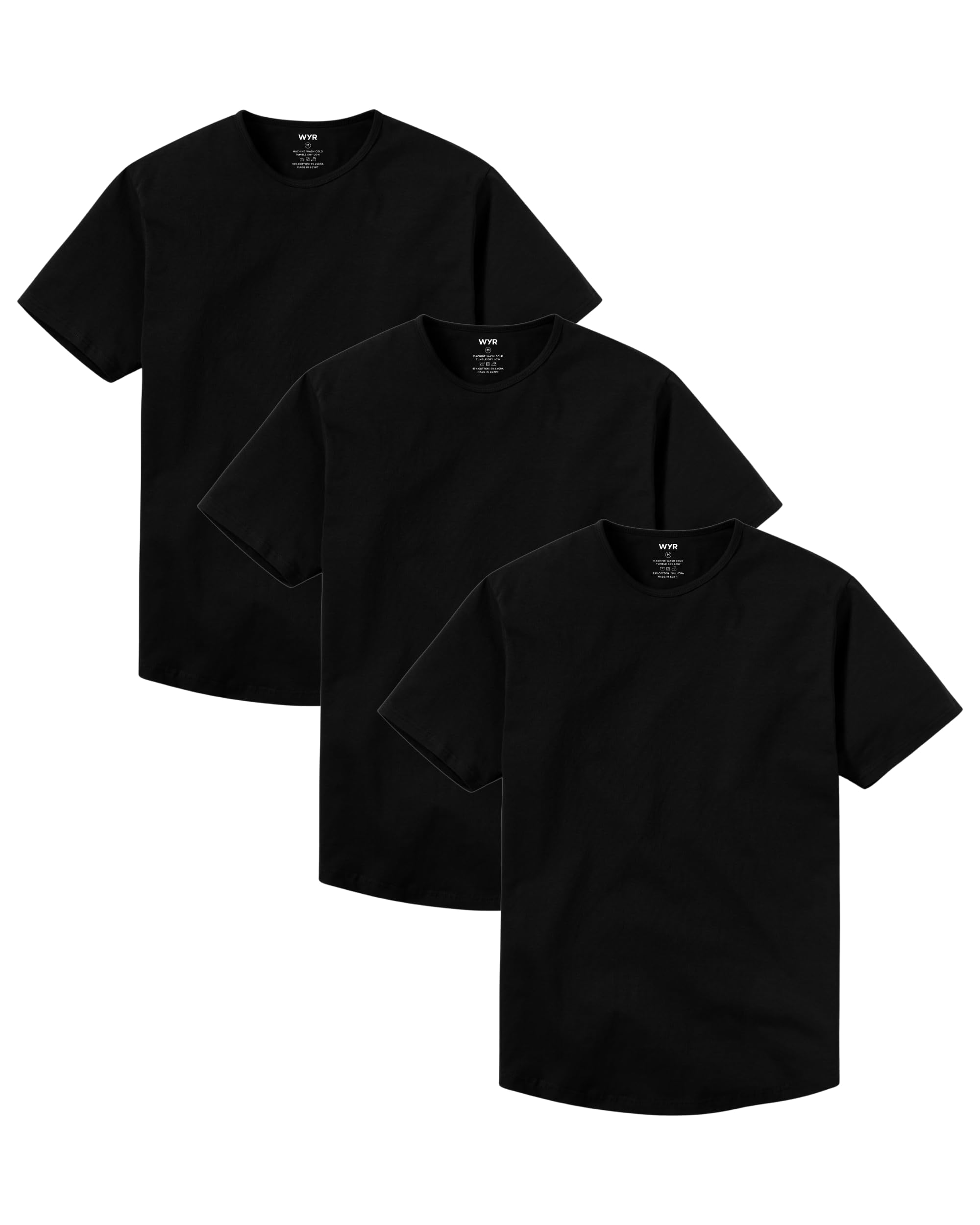 WYR Wear Men’s Curve Crew – Fitted Short Sleeve T-Shirt with Curved Hem ...