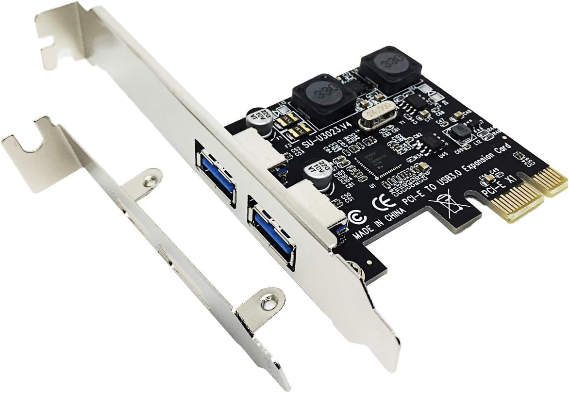 glotrends PCI Express X1 to 2 Ports USB 3.0 (5 Gpbs) Expansion Card for ...