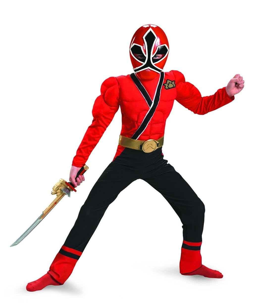 Amazon.com: Red Ranger Samurai Classic Muscle Costume - Large (10-12 ...