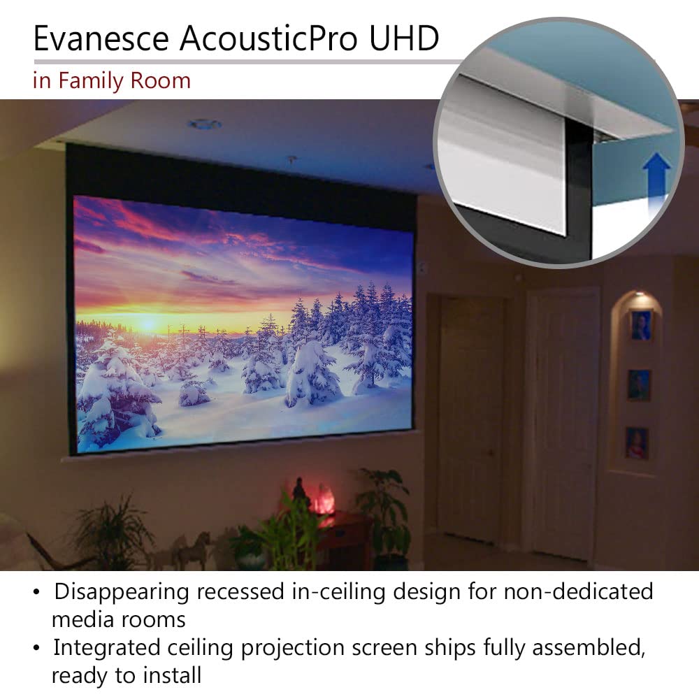 Elite Screens Evanesce 126" Diag. 16:9, Recessed In-Ceiling Electric ...