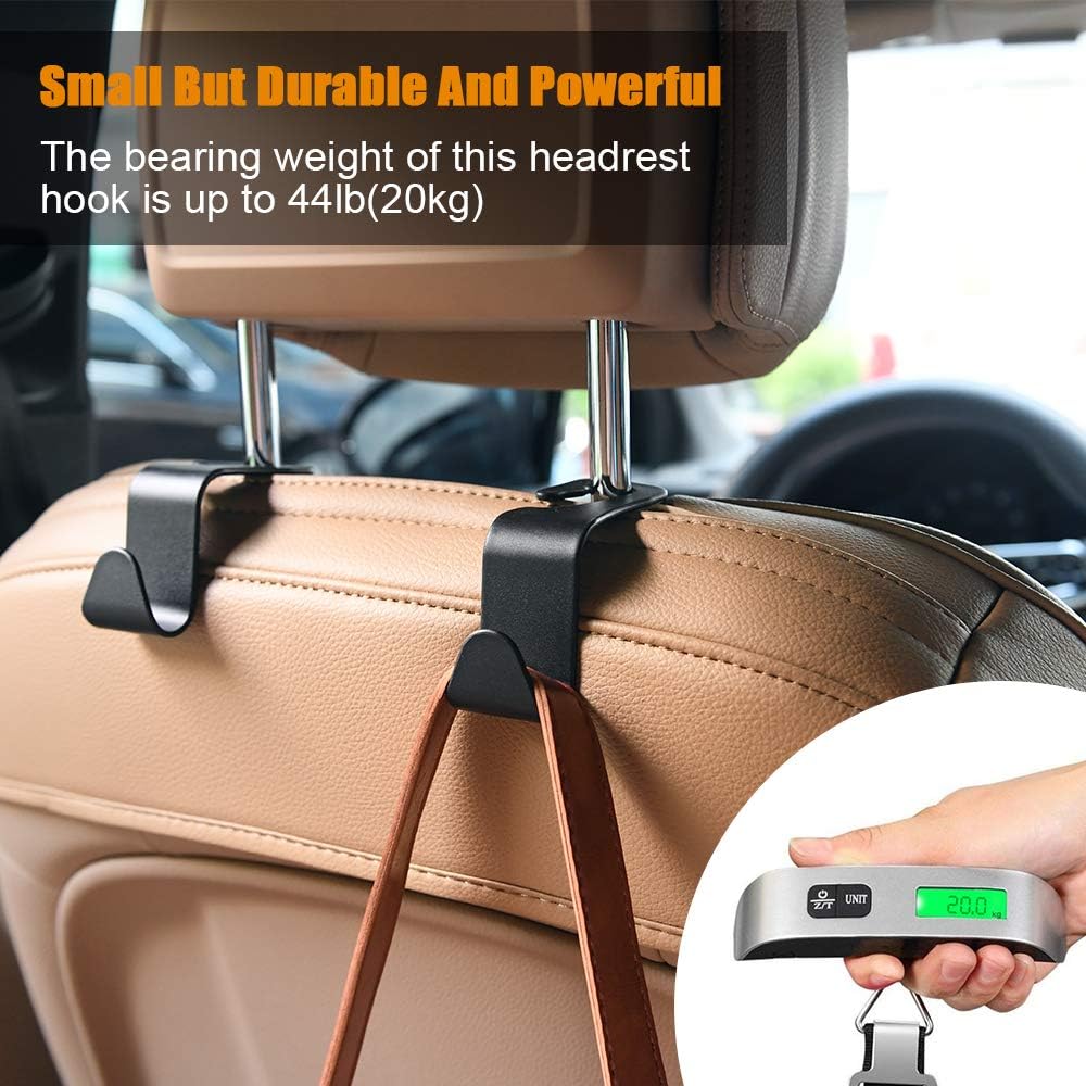 URAQT Auto Hooks, 6 Pack Car Storage Hooks Back Seat Headrest Hanger ...