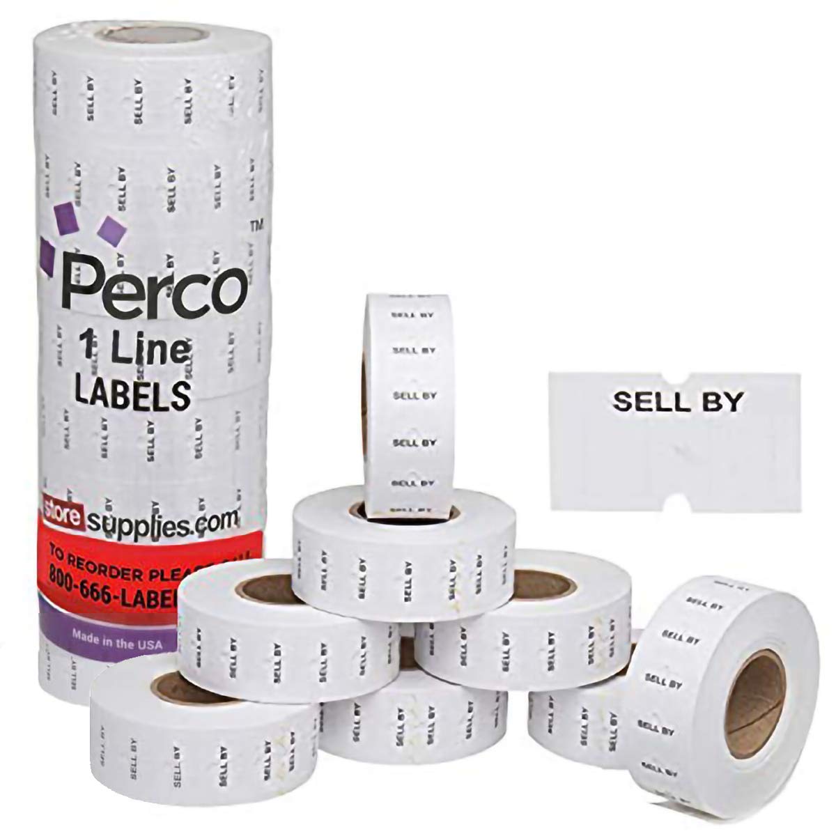Buy Perco "Sell by" 1 Line Labels - 1 Sleeve, 8,000 Sell by Labels for ...