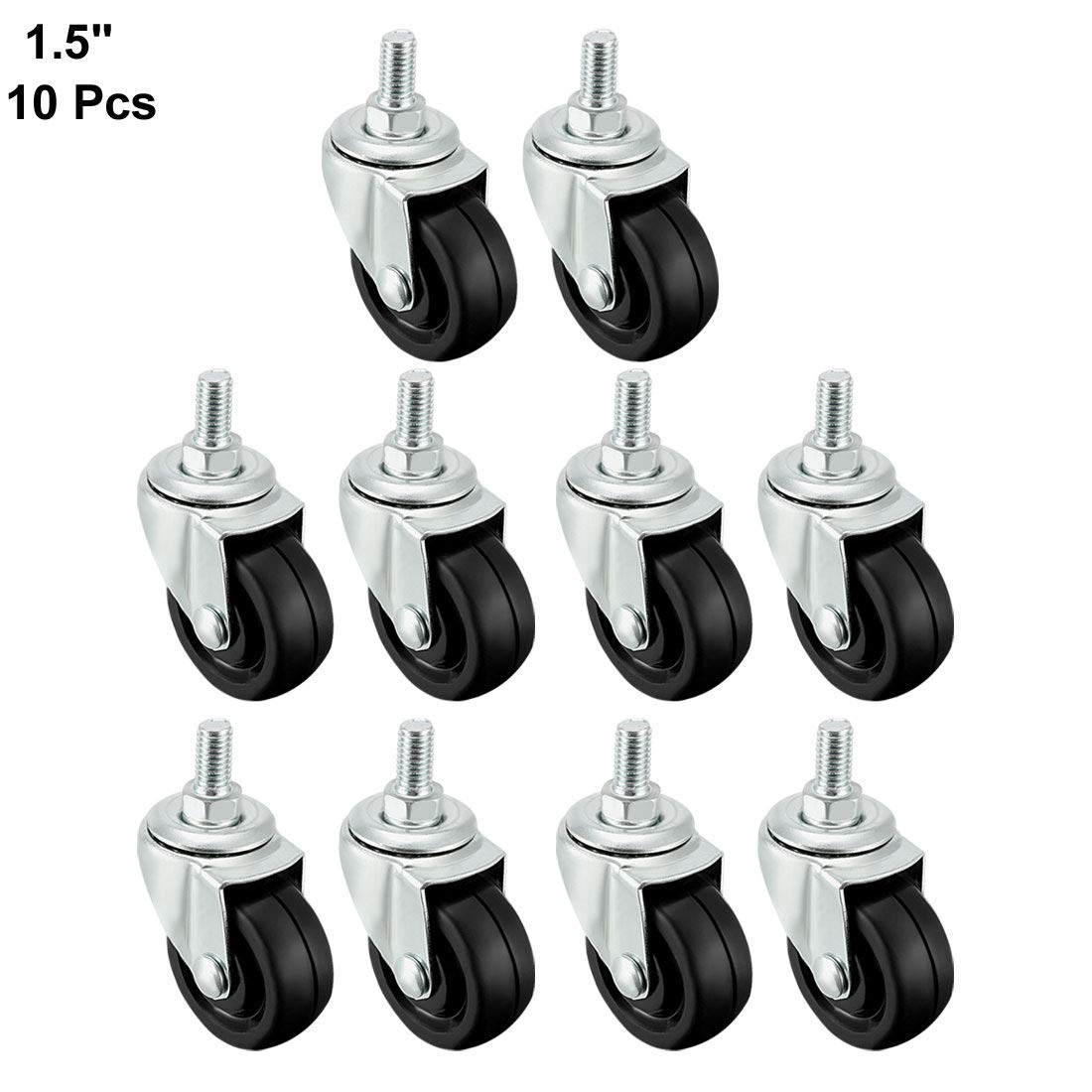 Office Products 8 Pcs uxcell Swivel Casters 2 Inch Solid Rubber 360 ...