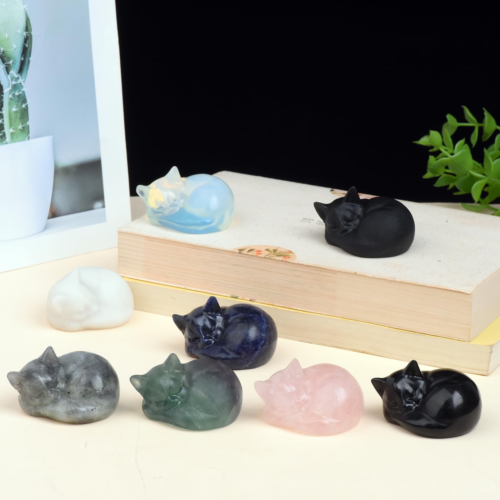 Mua Ytbeoxk 2 Inch Black Obsidian Cat Crystal Statue, Healing Crystal ...