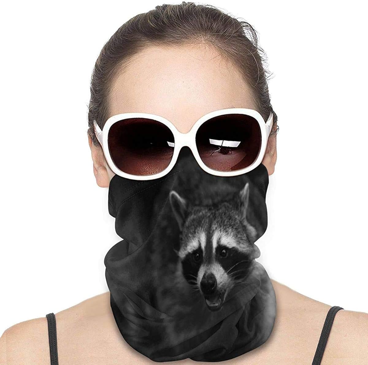 Raccoon Cry Blackwhite Multifunction Balaclava Helmet Riding Face Cover ...