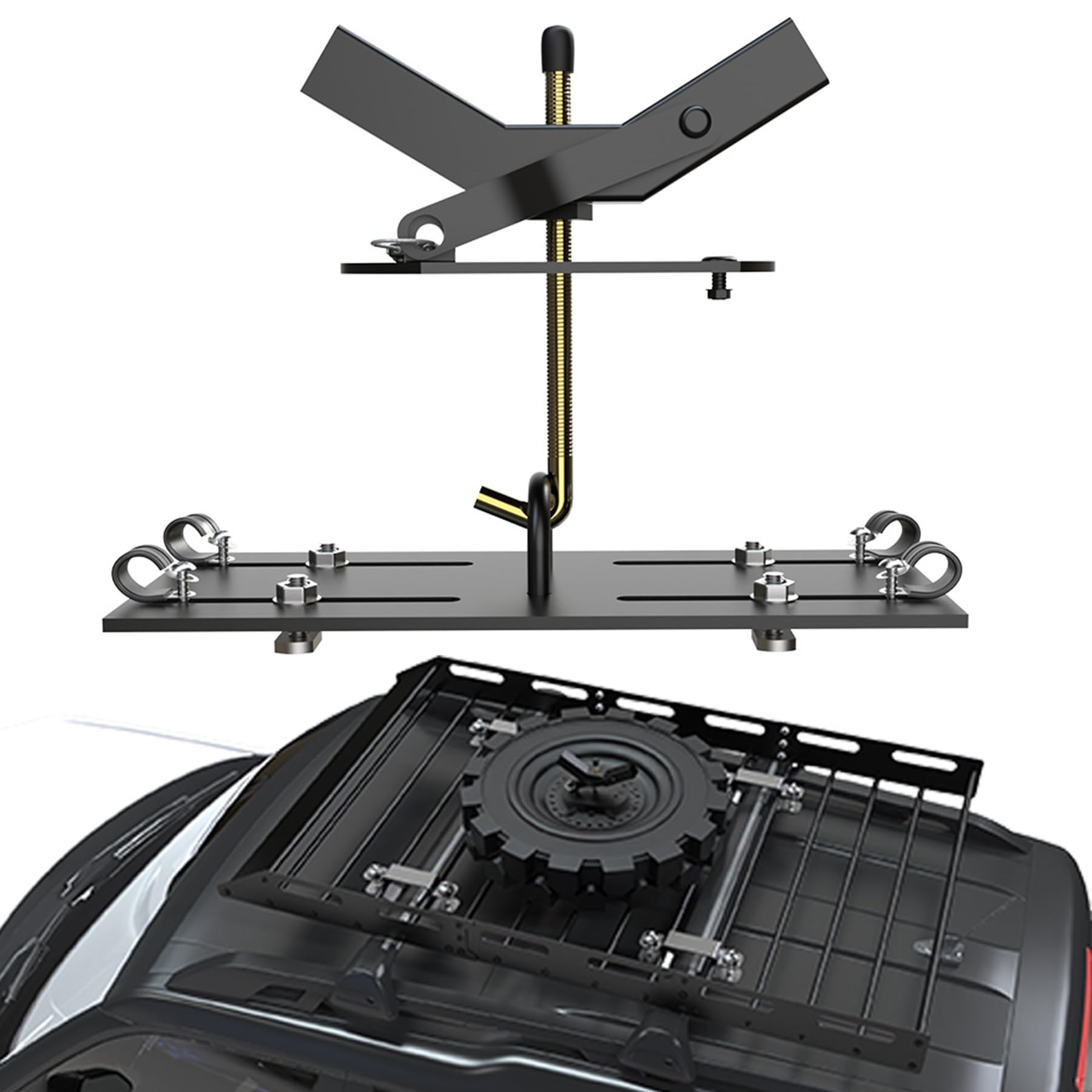 Vanhoxcci Spare Tire Carrier for Roof Rack Platforms and Cargo Baskets ...