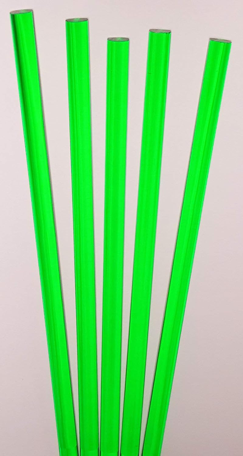 Amazon.com: 5 Pc 1/2" Diameter x 12" Long Green Clear Translucent ...