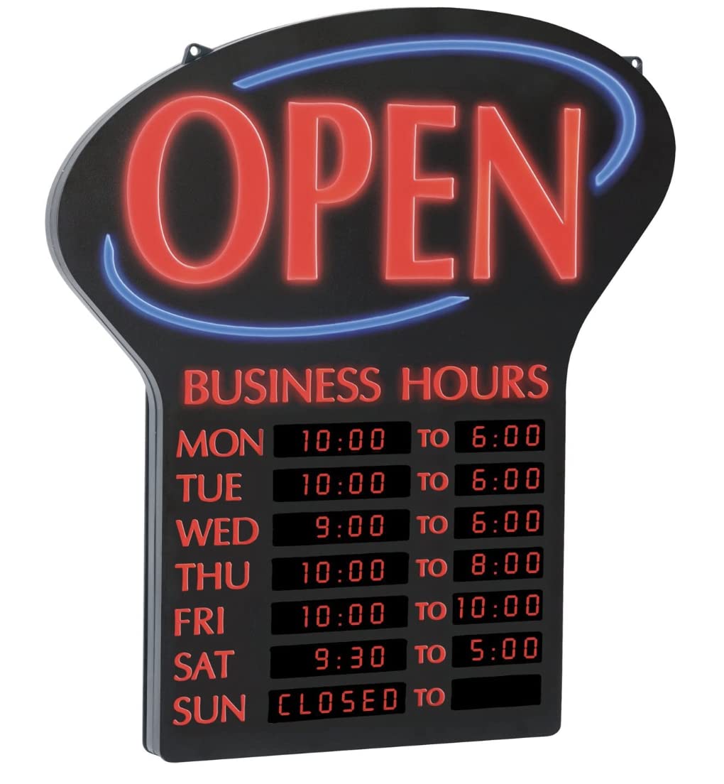 Mua Newon 20" x 23" LED Open Sign – Programmable Business Hours ...