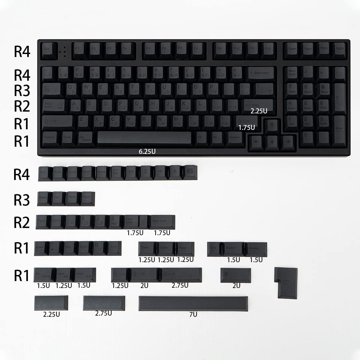 Mua PBT Japanese Gray Keycaps 144 Keys Cherry Profile DYE-Sub Custom ...