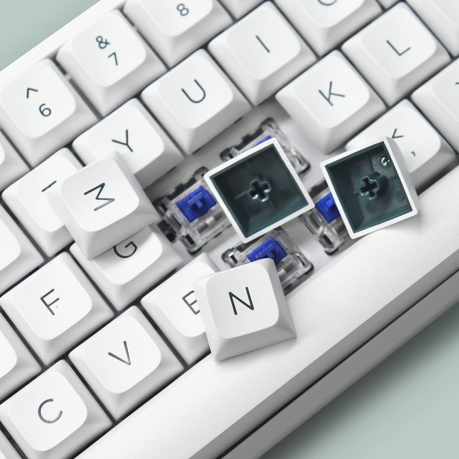 Mua dagaladoo PBT Keycaps,White/Green keycaps 60% 65% 100%, Japanese ...
