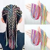 Amazon.com : HINZIC 104pcs 4 Sets Colorful Hair Wrap String for Braids ...