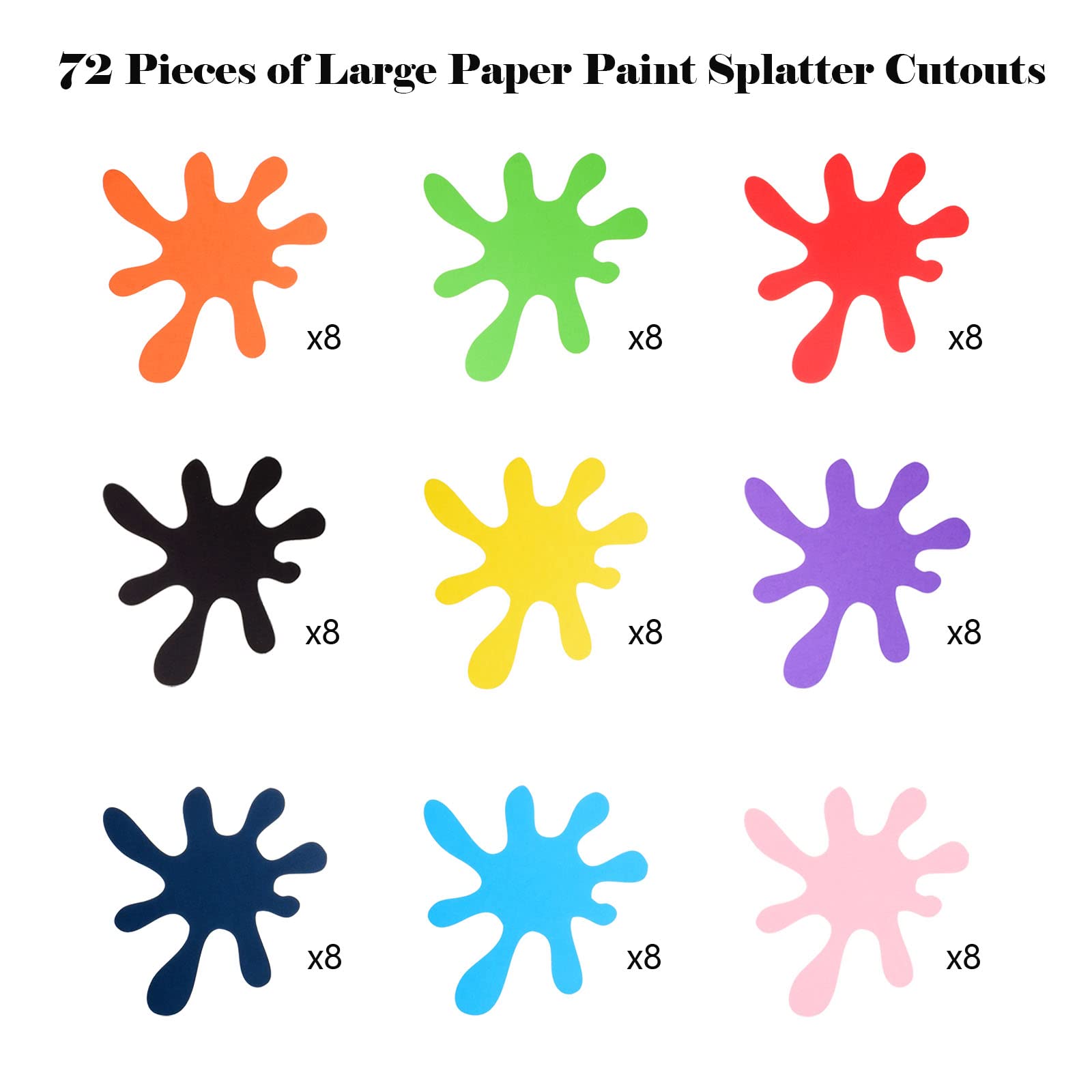 Mua 72 Pcs Paint Splatter Cutouts Paper Multicolor Art Paint Party ...