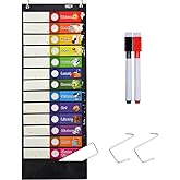 Amazon.com: Daily Schedule Pocket Chart with 15+1 Pocket, 15 Double ...