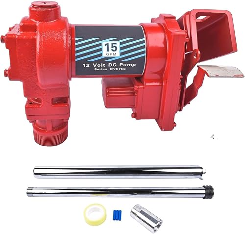 Weonefit 12V 15 GPM Fuel Transfer Pump High Flow for Gas Diesel ...