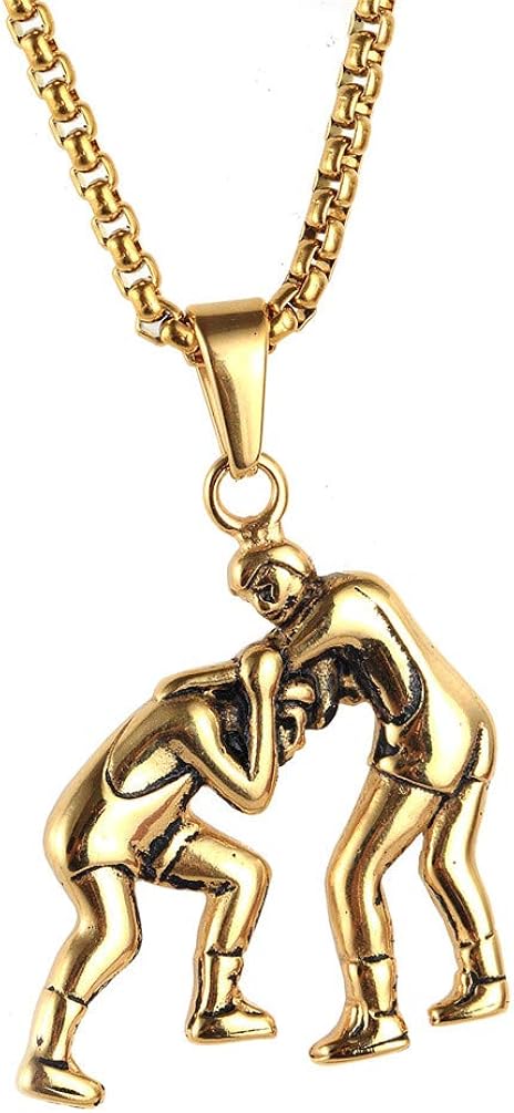 PAMTIER Men's Stainless Steel Martial Arts Double Fight Sports Necklace ...