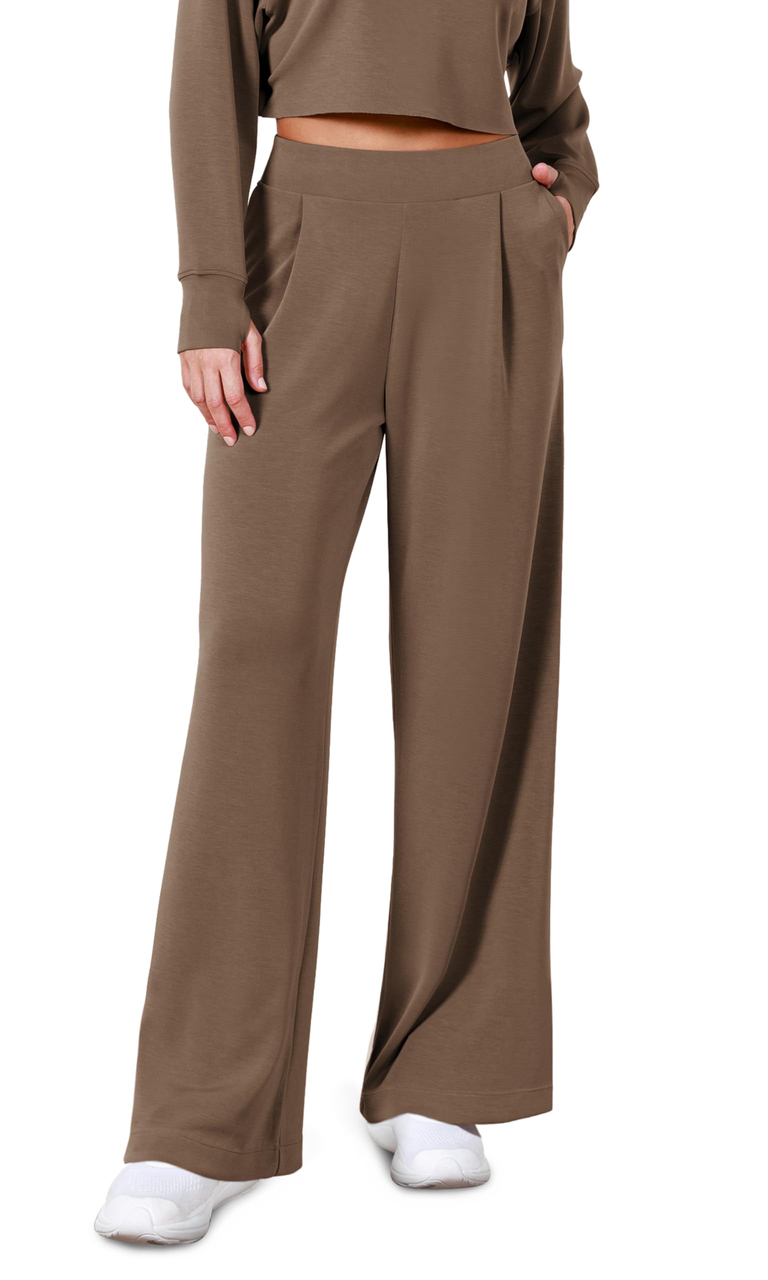 ODODOS Modal Soft Wide Leg Pants for Women High Waist Casual Relaxed ...