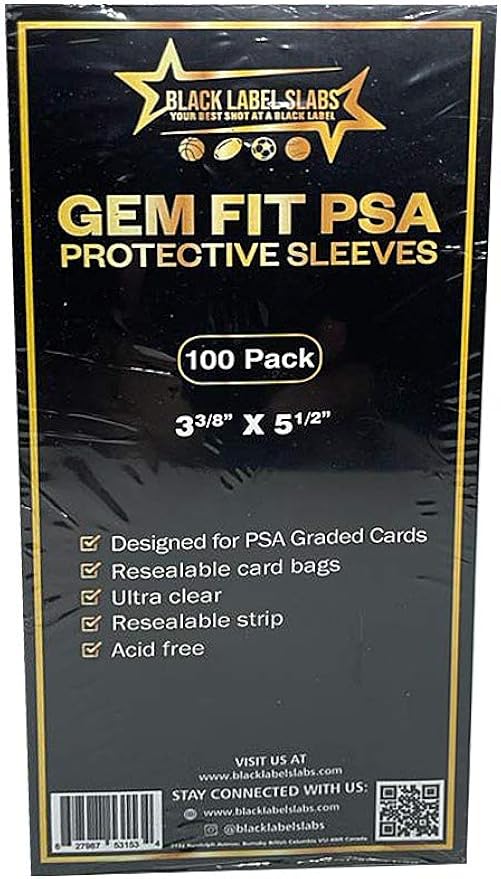 Black Label Slabs - PSA - GEM FIT Protective Sleeves - 100 Pack ...